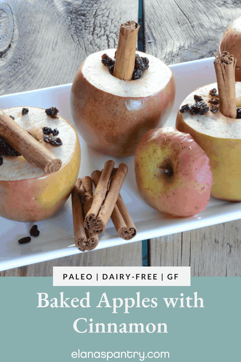 Baked Apples with Cinnamon Sticks Recipe | Elana's Pantry